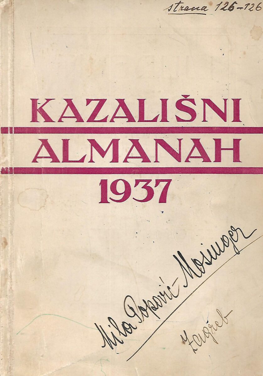 Kazališni almanah 1937 | Crveni Peristil