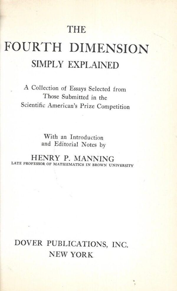 Henry P.Manning: The Fourth Dimension Simply Explained | Crveni Peristil