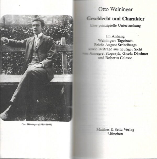Otto Weininger: Geschlecht und Charakter | Crveni Peristil