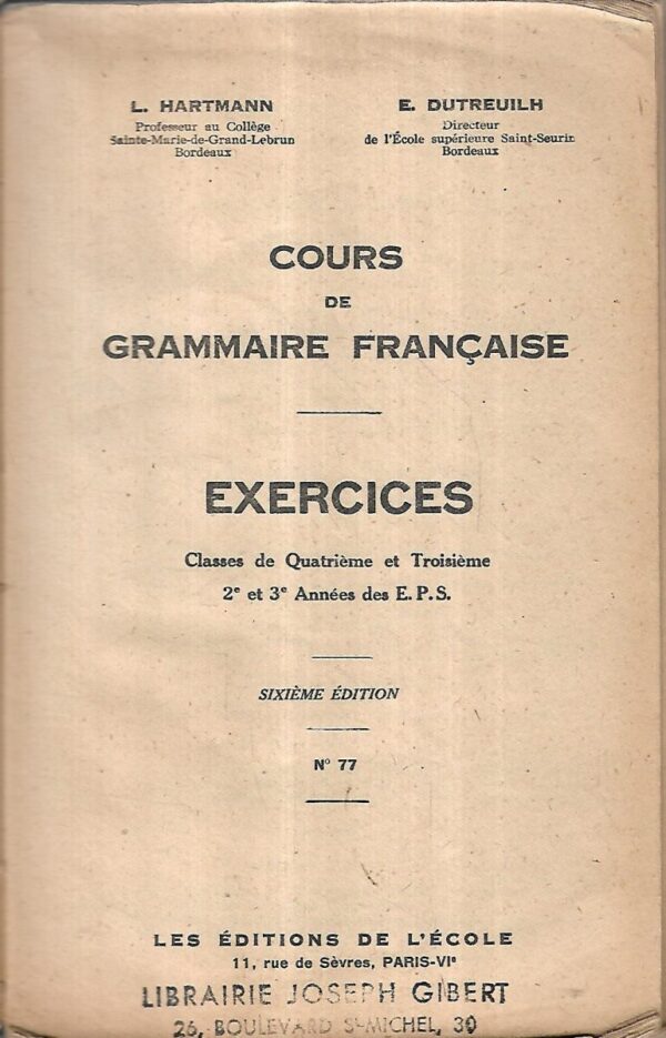Exercises sur la Grammaire Francaise 5 & 6