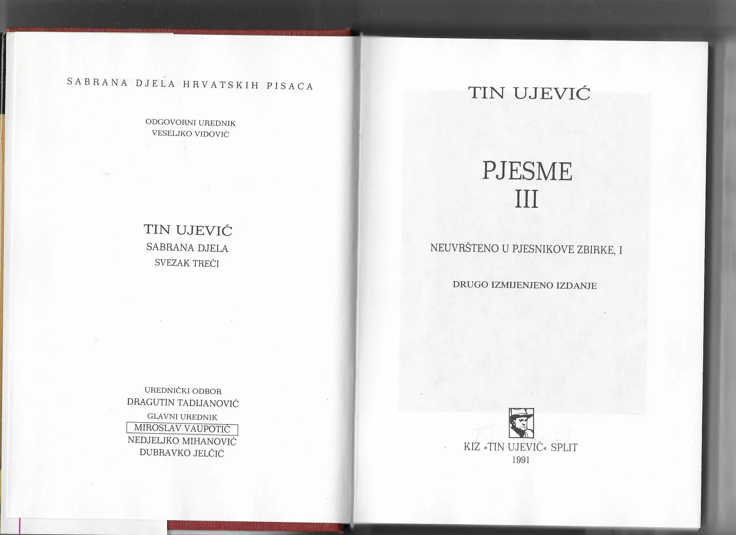 Tin Ujević: Pjesme III | Crveni Peristil