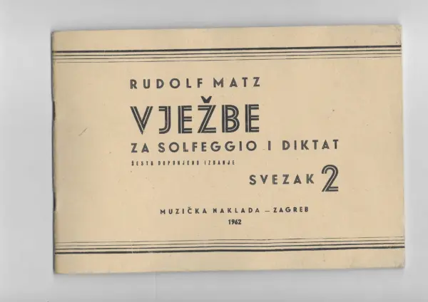 Rudolf Matz: Vježbe za solfeggio i diktat Svezak 2 | Crveni Peristil