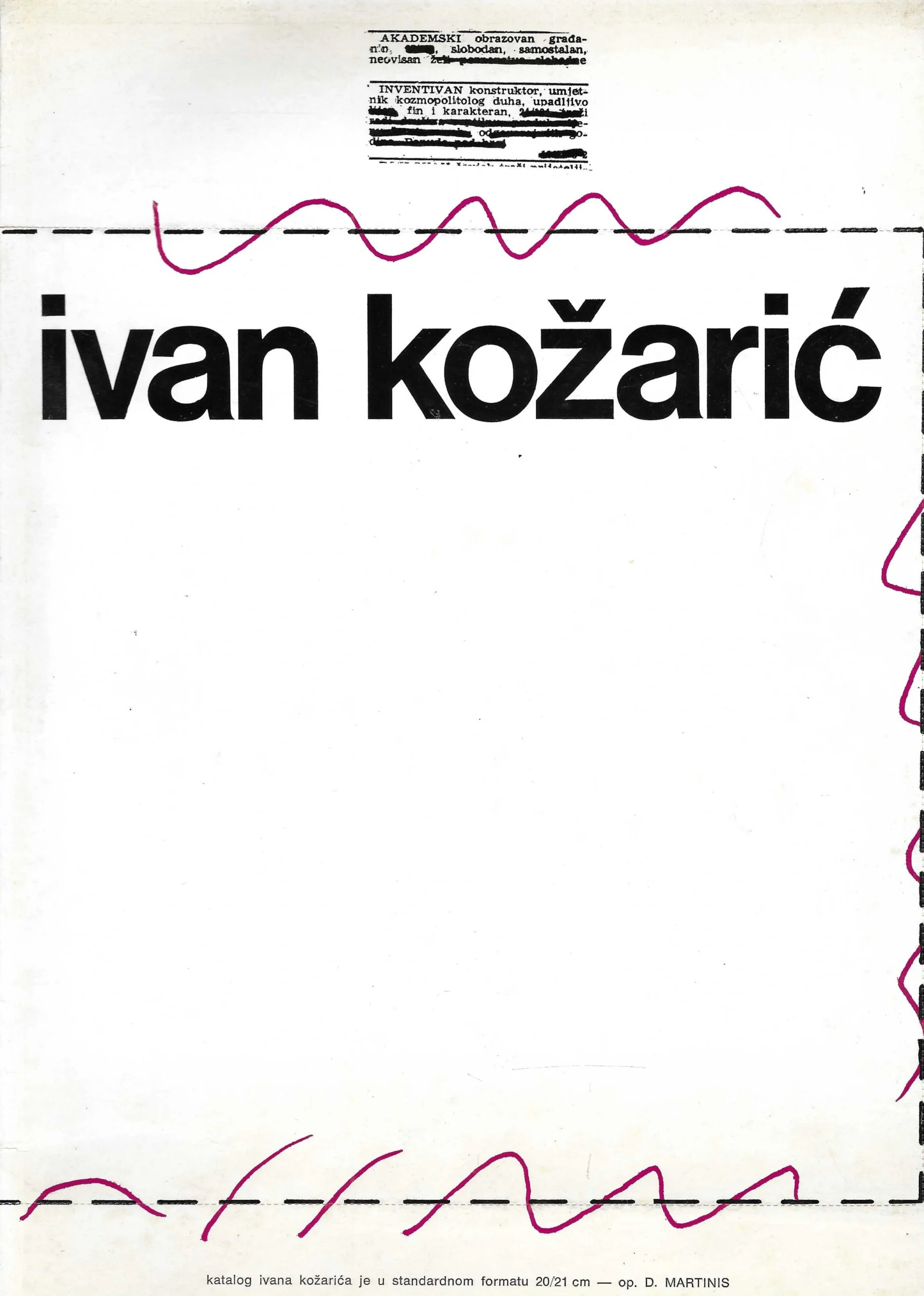 Katalog: Ivan Kožarić | Crveni Peristil