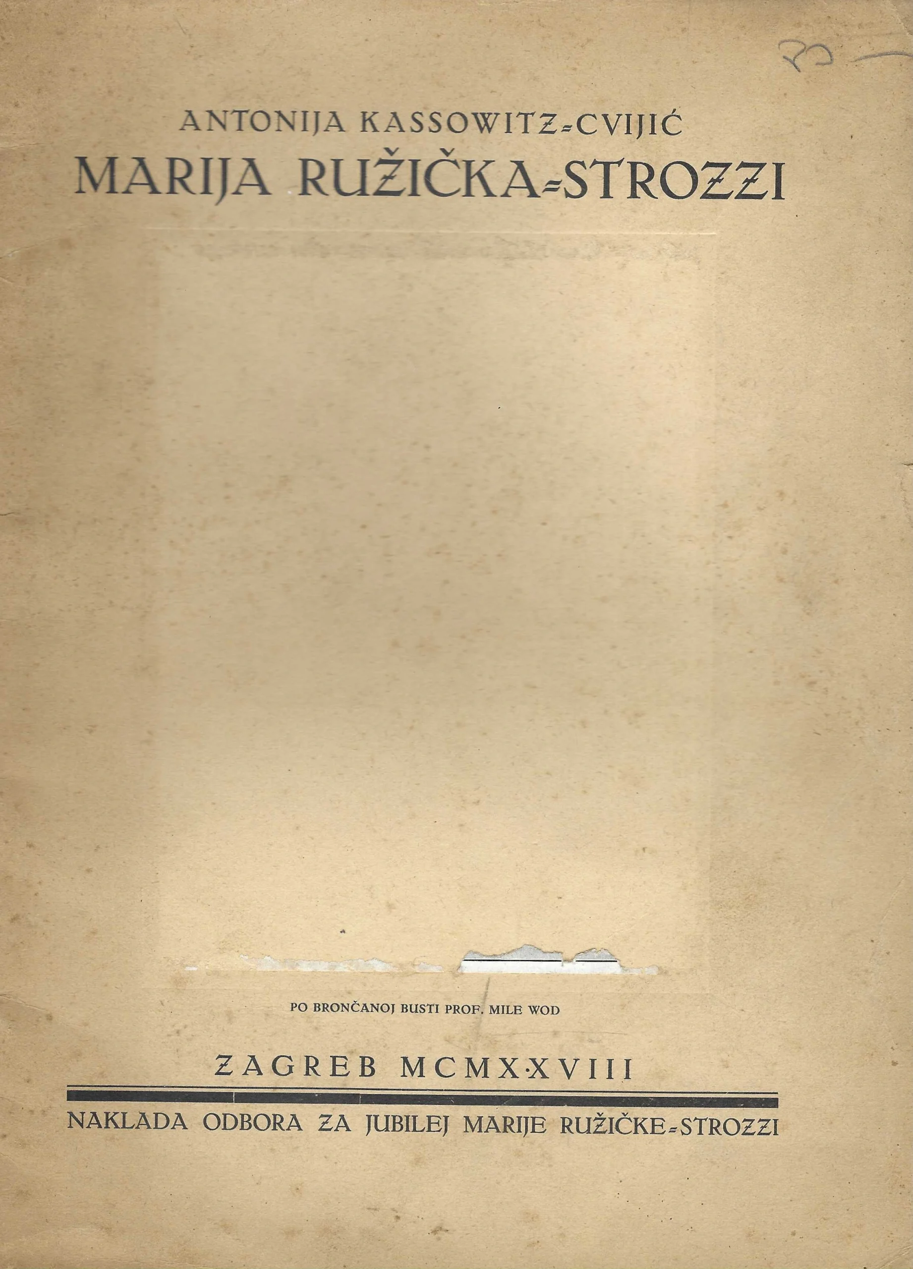 Antonija Kassowitz-Cvijić: Marija Ružička-Strozzi | Crveni Peristil