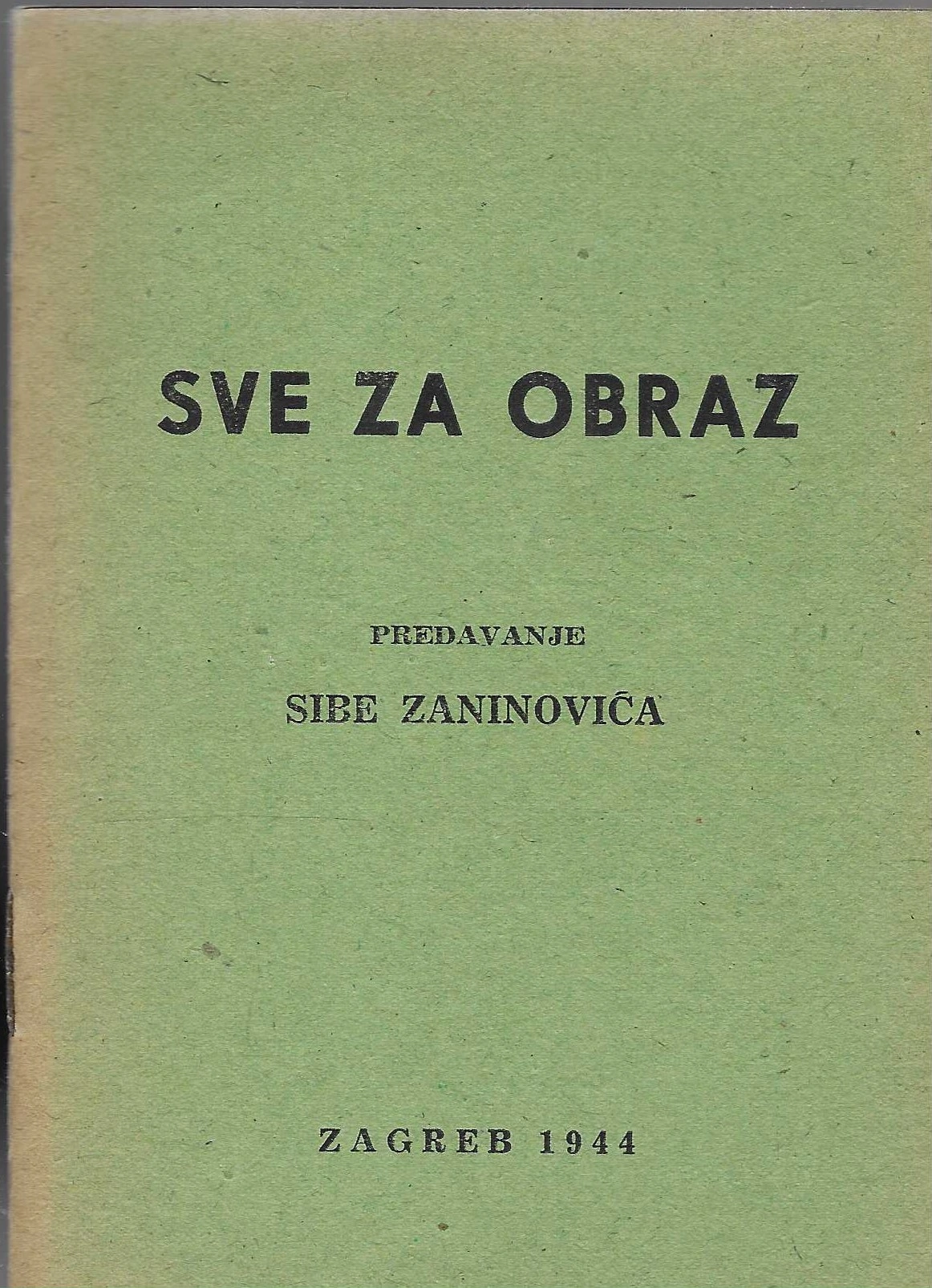 Sibe Zaninović: Sve za obraz | Crveni Peristil